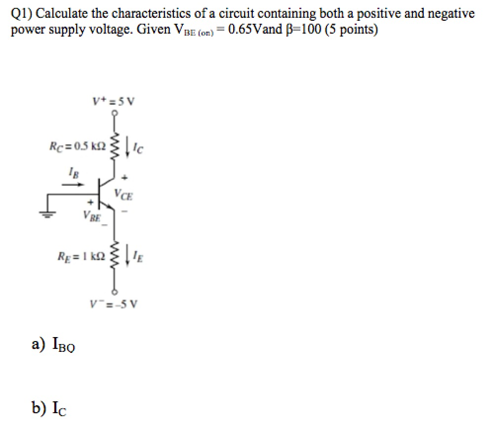 Solved Q1) Calculate the characteristics of a circuit | Chegg.com