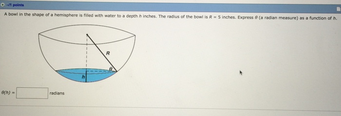 A bowl in the shape of a hemisphere is field with to | Chegg.com