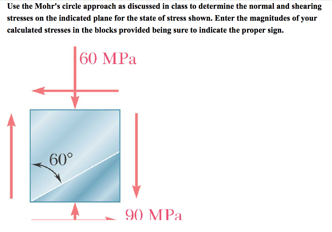 Solved Use the Mohr's circle approach as discussed in class | Chegg.com