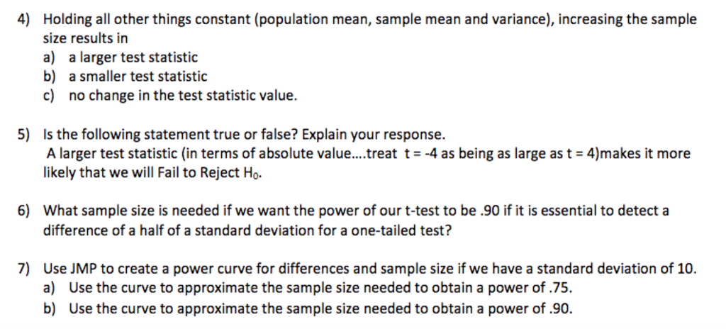 Solved Holding all other things constant (population mean, | Chegg.com