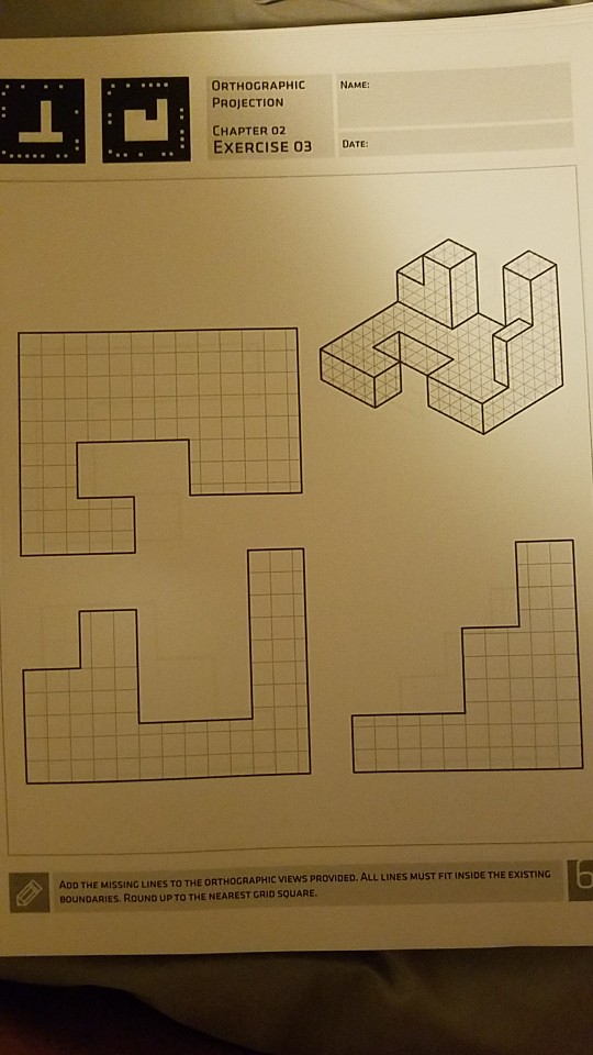 Solved ORTHOGRAPHIC PROJECTION CHAPTER 02 EXERCISE 03 DATE | Chegg.com