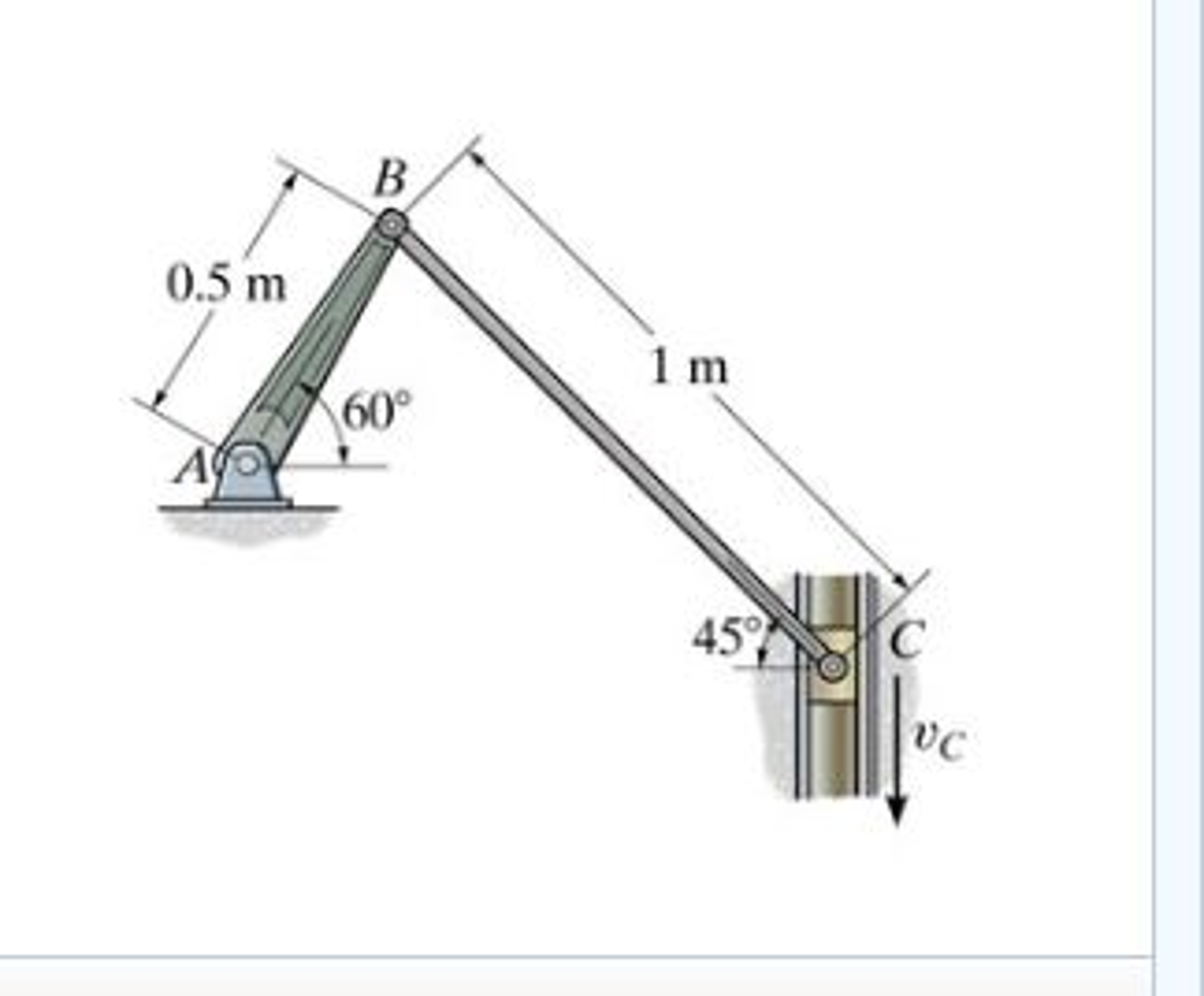 Solved The slider block C is moving at vC = 2.6 m/s, | Chegg.com