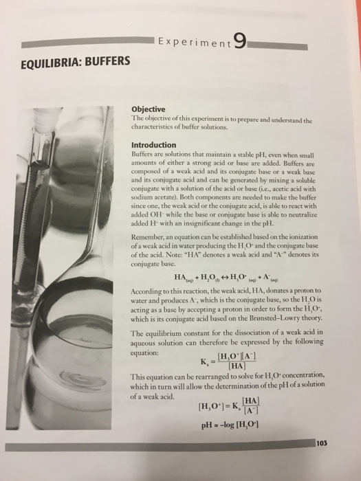 Solved Experiment EQUILIBRIA: BUFFERS Objective The | Chegg.com