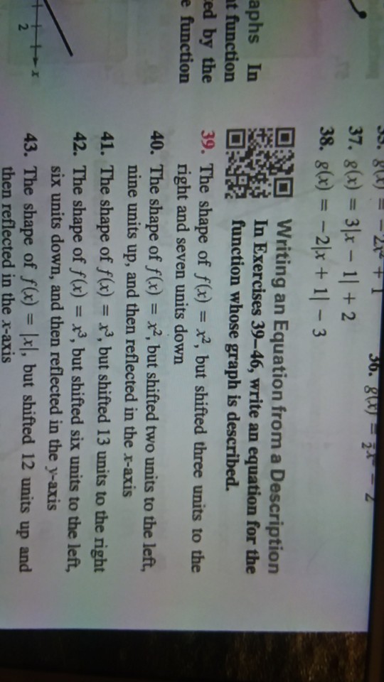 Solved 37, 8(x) = 31x-11 +2 38. g(x) =-21x + 11-3 回槌回writing | Chegg.com