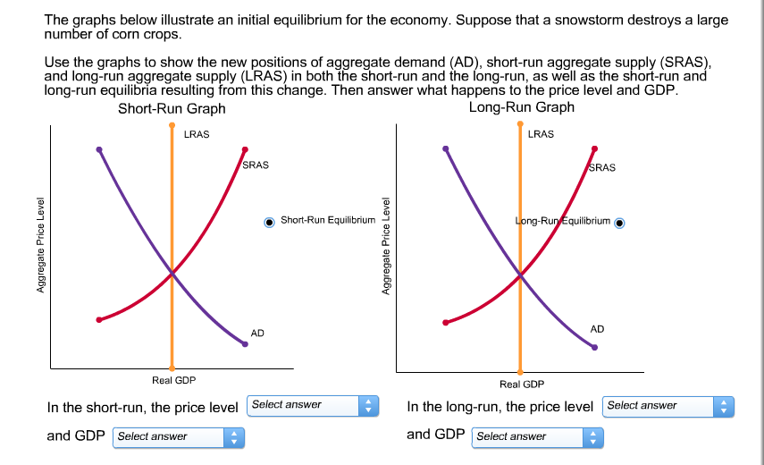 Solved The graphs below illustrate an initial equilibrium | Chegg.com