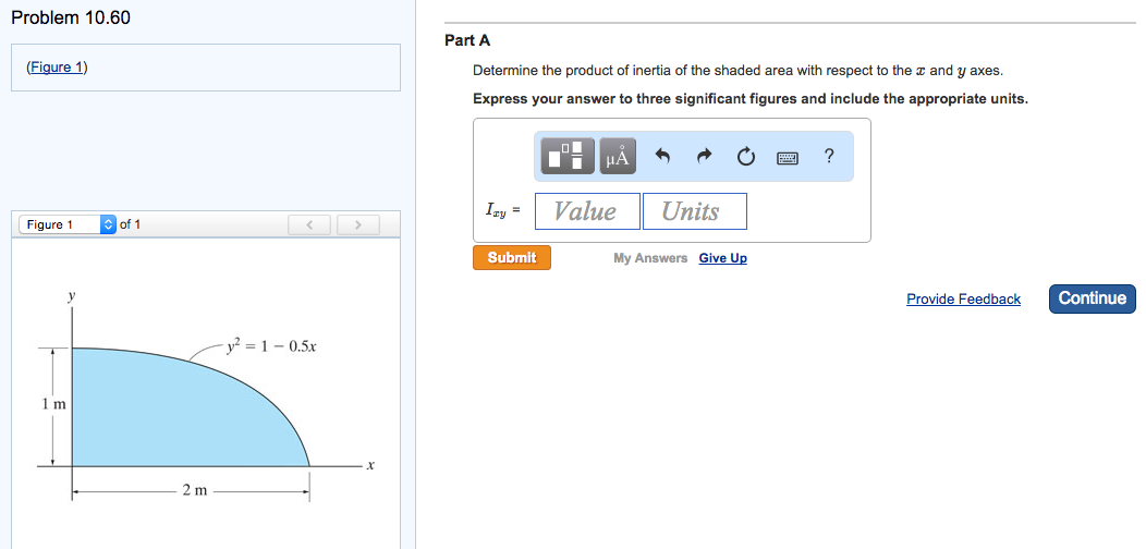 Solved Part A Determine The Product Of Inertia Of The Shaded