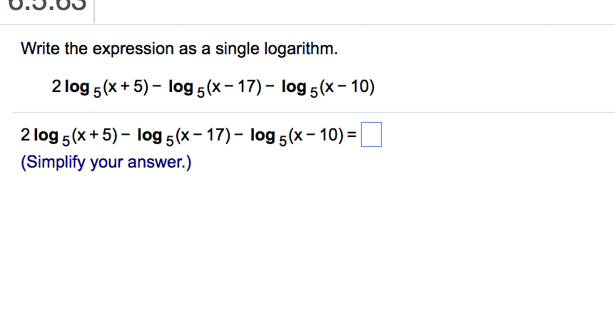 Solved Write the expression as a single logarithm. 2 | Chegg.com