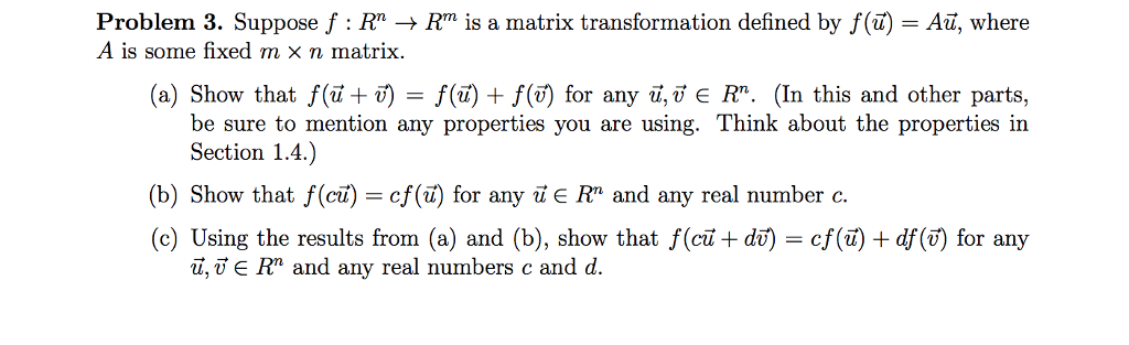 Solved Suppose f: R^n rightarrow R^m is a matrix | Chegg.com