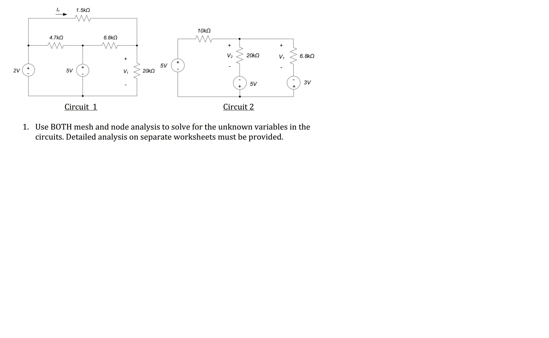 Solved Use BOTH mesh and node analysis to solve for the | Chegg.com