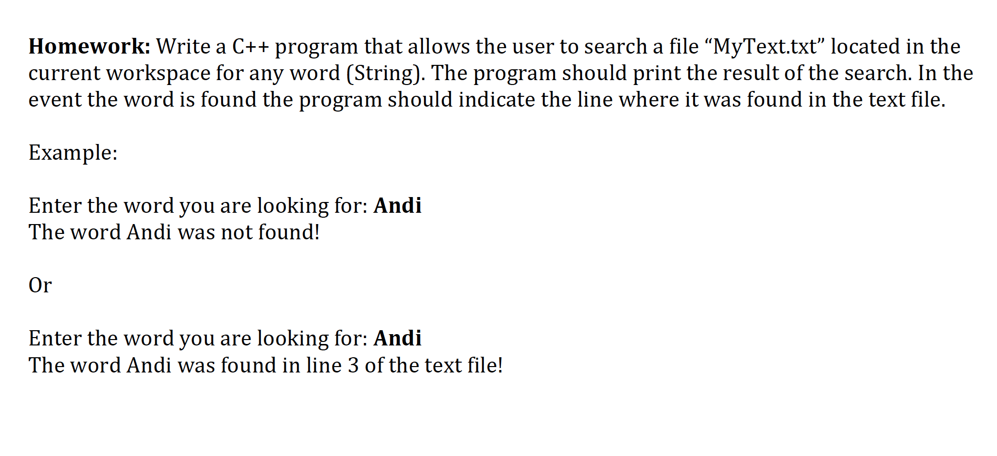 Solved Write a C++ program that allows the user to search a | Chegg.com