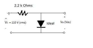 Solved For the network shown, sketch Vo and determine Vdc | Chegg.com