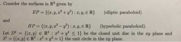 Solved: Consider The Surfaces In R3 Given By EP = {(x, Y, ... | Chegg.com