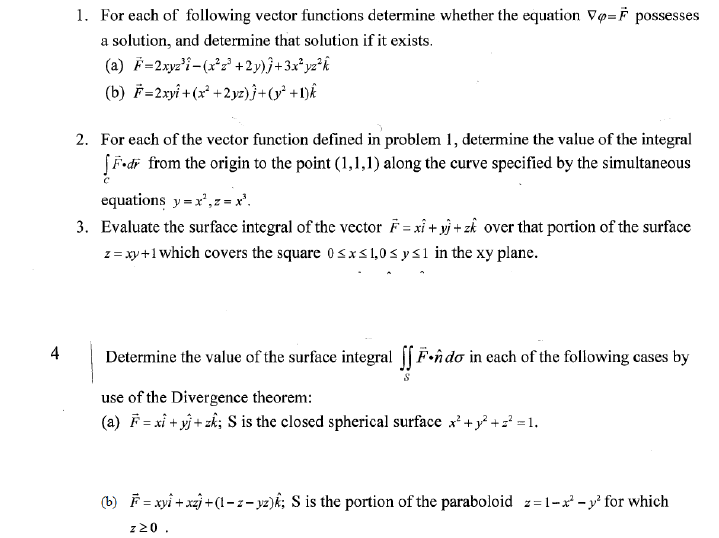 Solved For Each Of Following Vector Functions Determine
