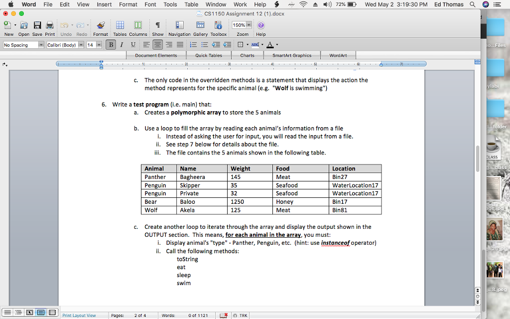 I Word File Edit View Insert Format Font Tools Table