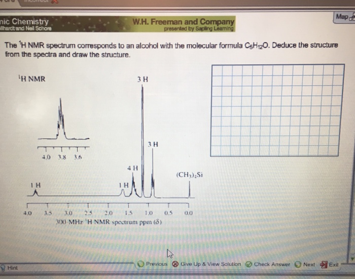 Solved The^1H NMR spectrum corresponds to an alcohol with | Chegg.com