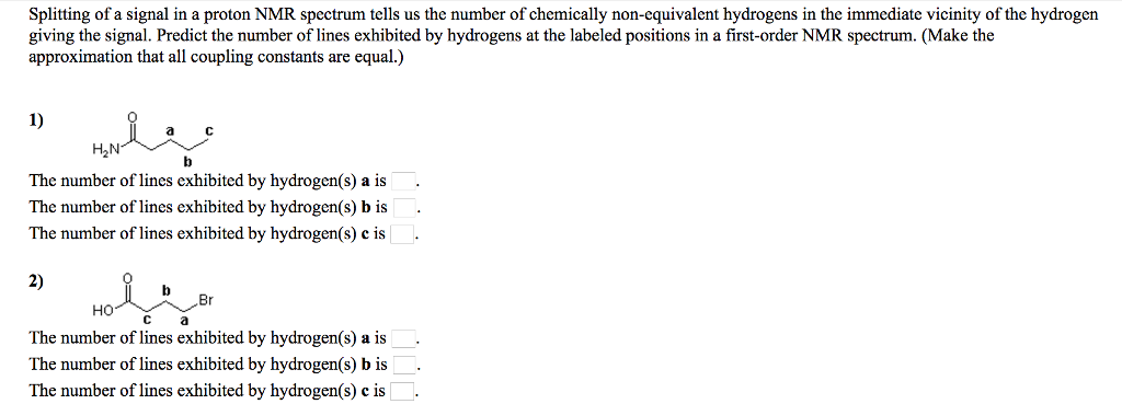 Solved Predict the number of lines exhibited by hydrogens at | Chegg.com