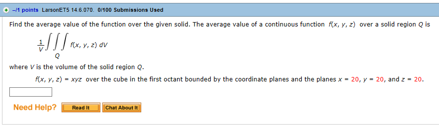 Solved Find The Average Value Of The Function Over The Given