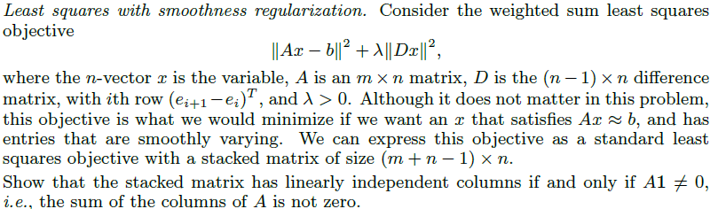 Least squares with smoothness regularization. | Chegg.com