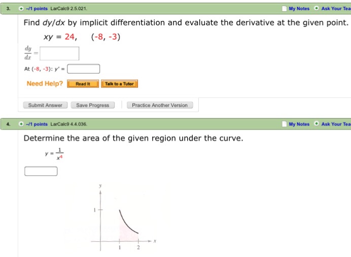 Solved Find dy/dx by implicit differentiation and evaluate | Chegg.com