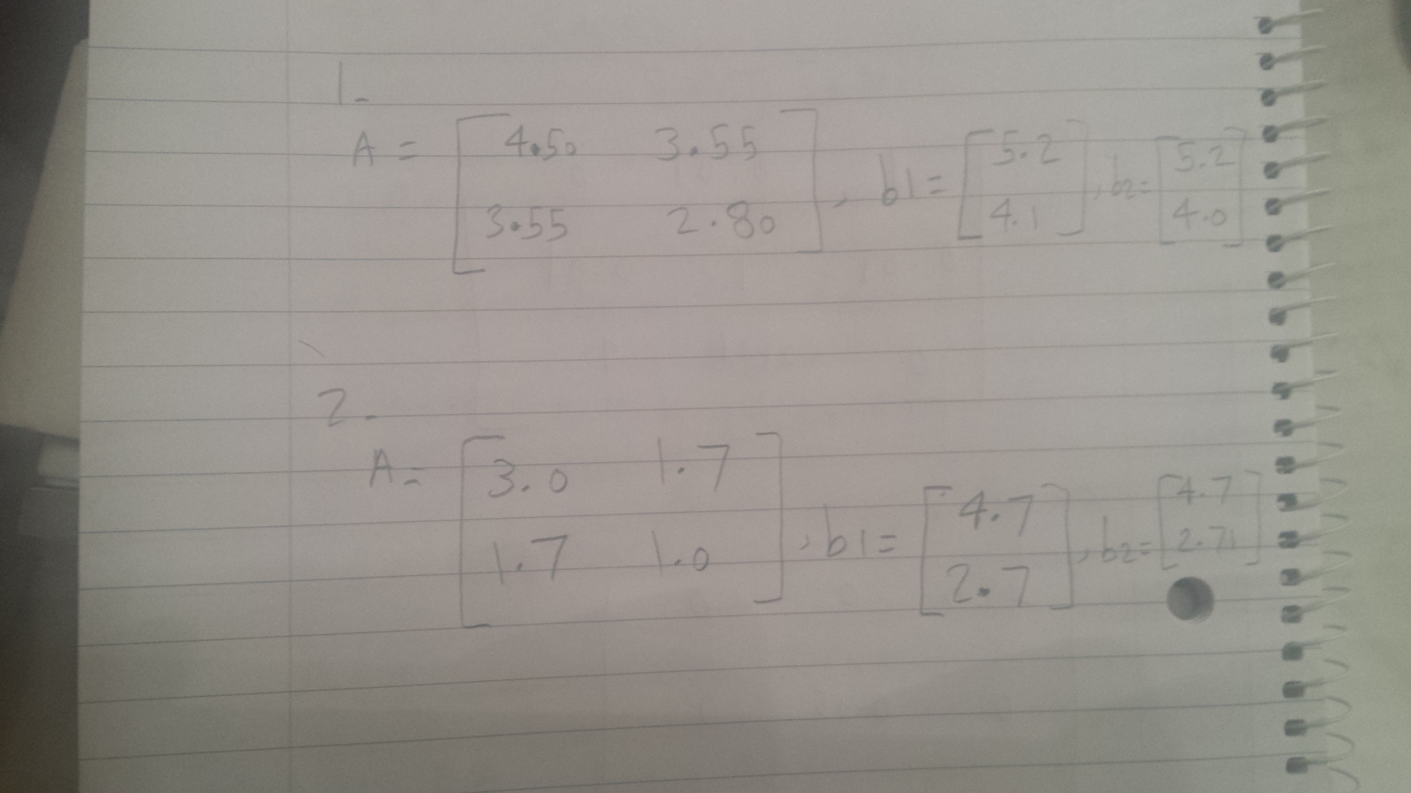 Solved Using ILL-CONDITIONED SYSTEMS. Solve Ax = b1, Ax = | Chegg.com