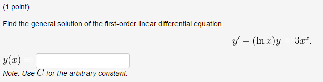 Solved Find the general solution of the first-order linear | Chegg.com