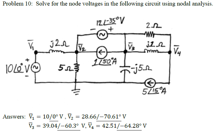 Solved Solve for the node voltages in the following circuit | Chegg.com