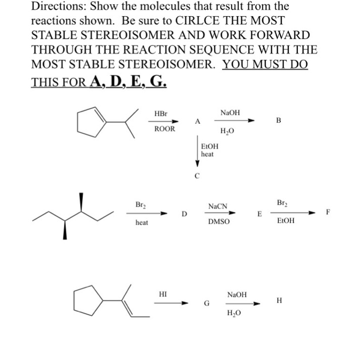 Solved Show the molecules that result from the reactions | Chegg.com