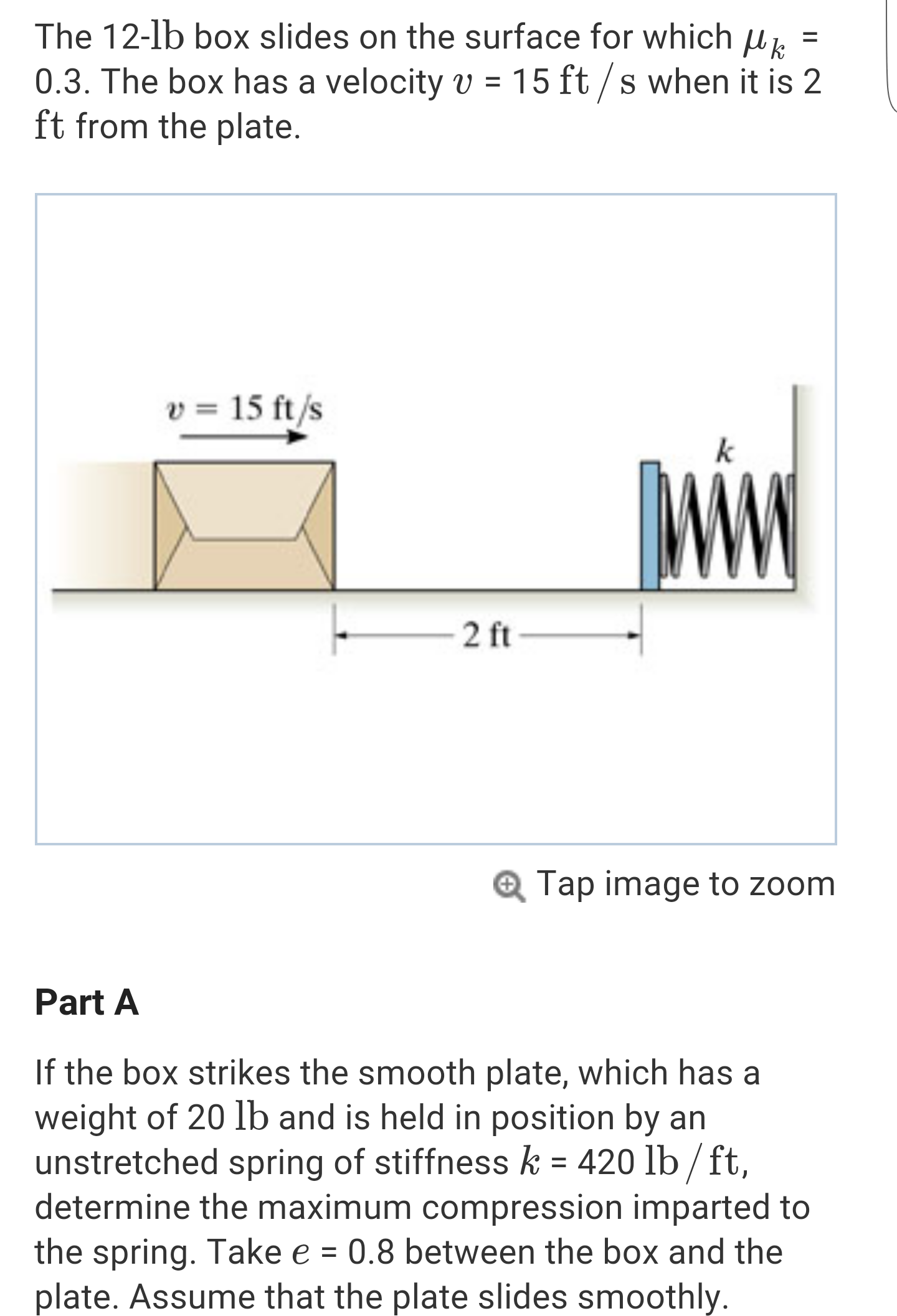 Solved The 12-lb box slides on the surface for which mu_k = | Chegg.com
