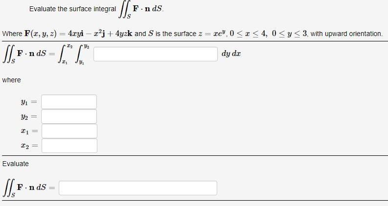 Solved Evaluate the surface integral F ndS where F (z, y, z) | Chegg.com