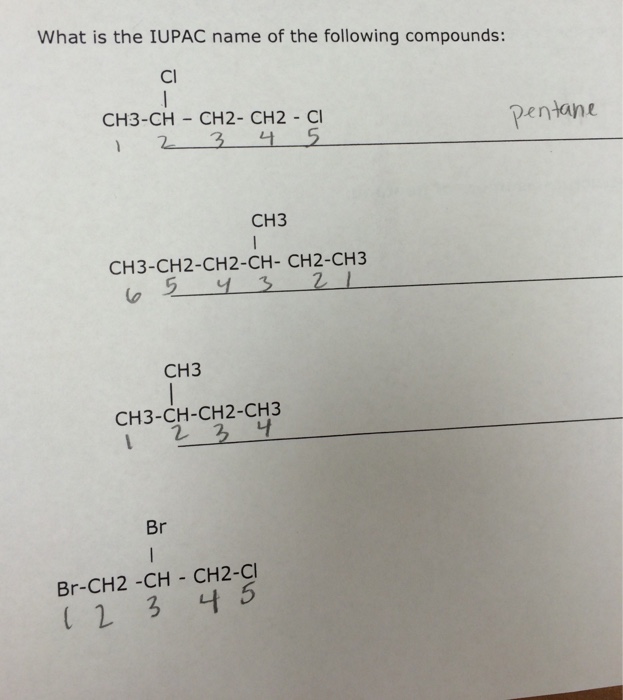 Solved What is the IUPAC name of the following compounds: | Chegg.com