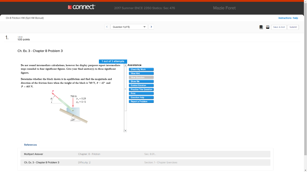 Solved Determine whether the block shown is in equilibrium | Chegg.com