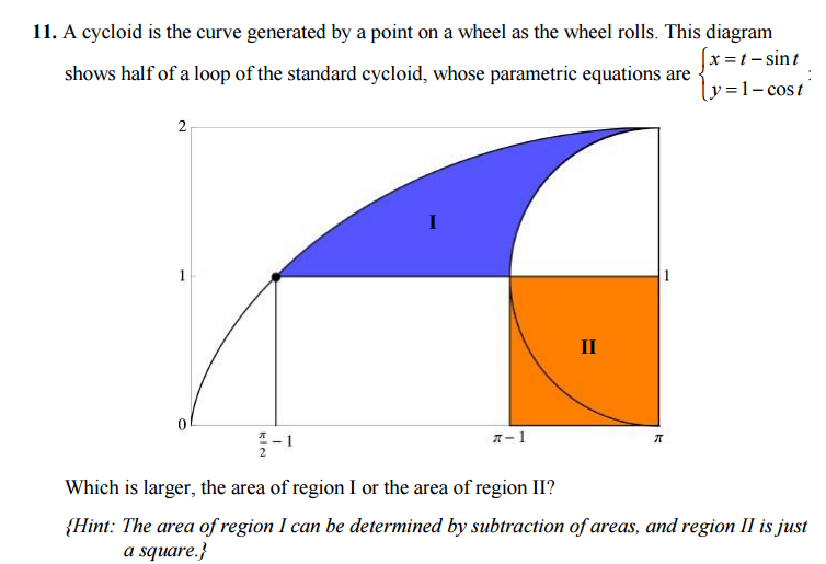 Solved A cycloid is the curve generated by a point on a | Chegg.com