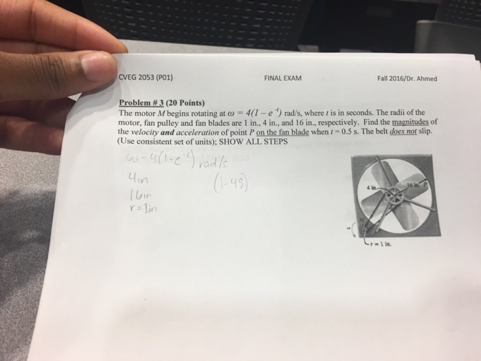 Solved The motor M begins rotating at omega = 4(1 - e^-t) | Chegg.com