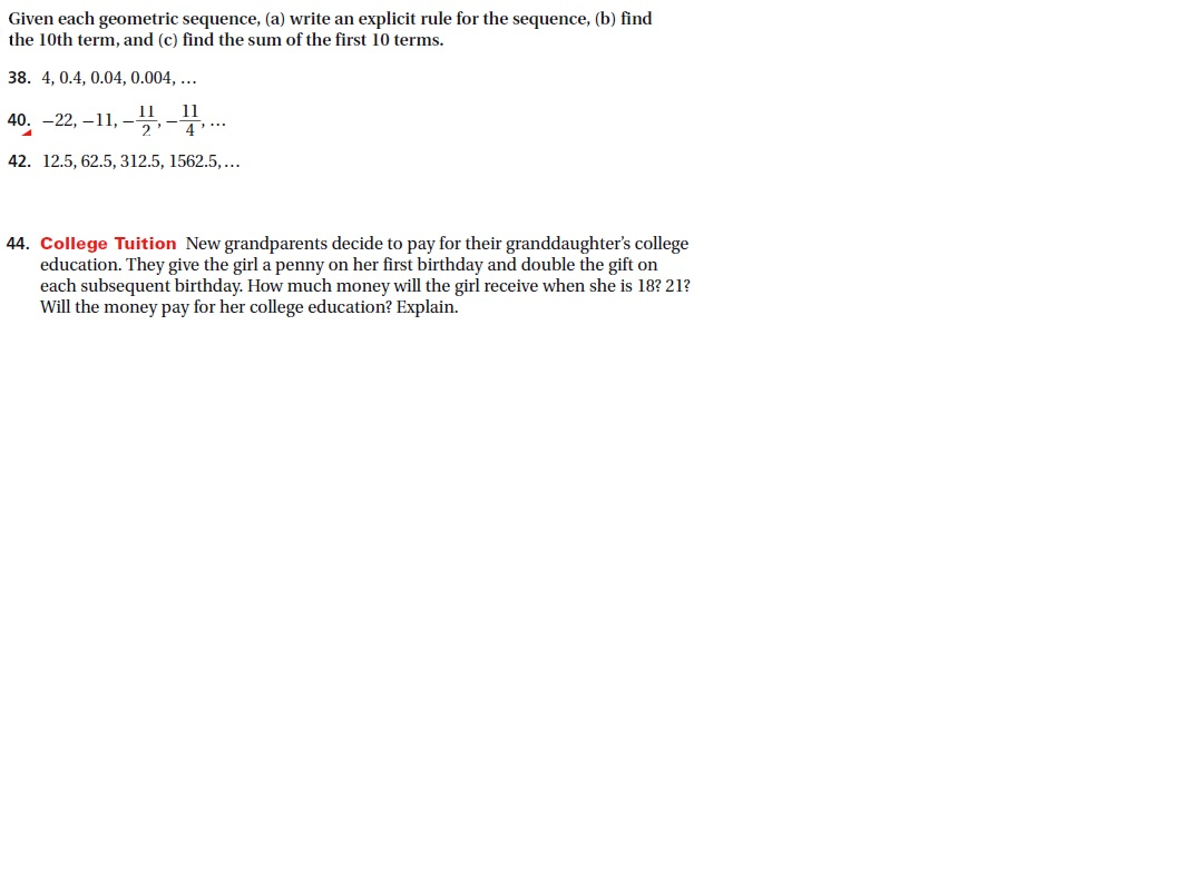 Solved Given each geometric sequence, (a) write an explicit | Chegg.com