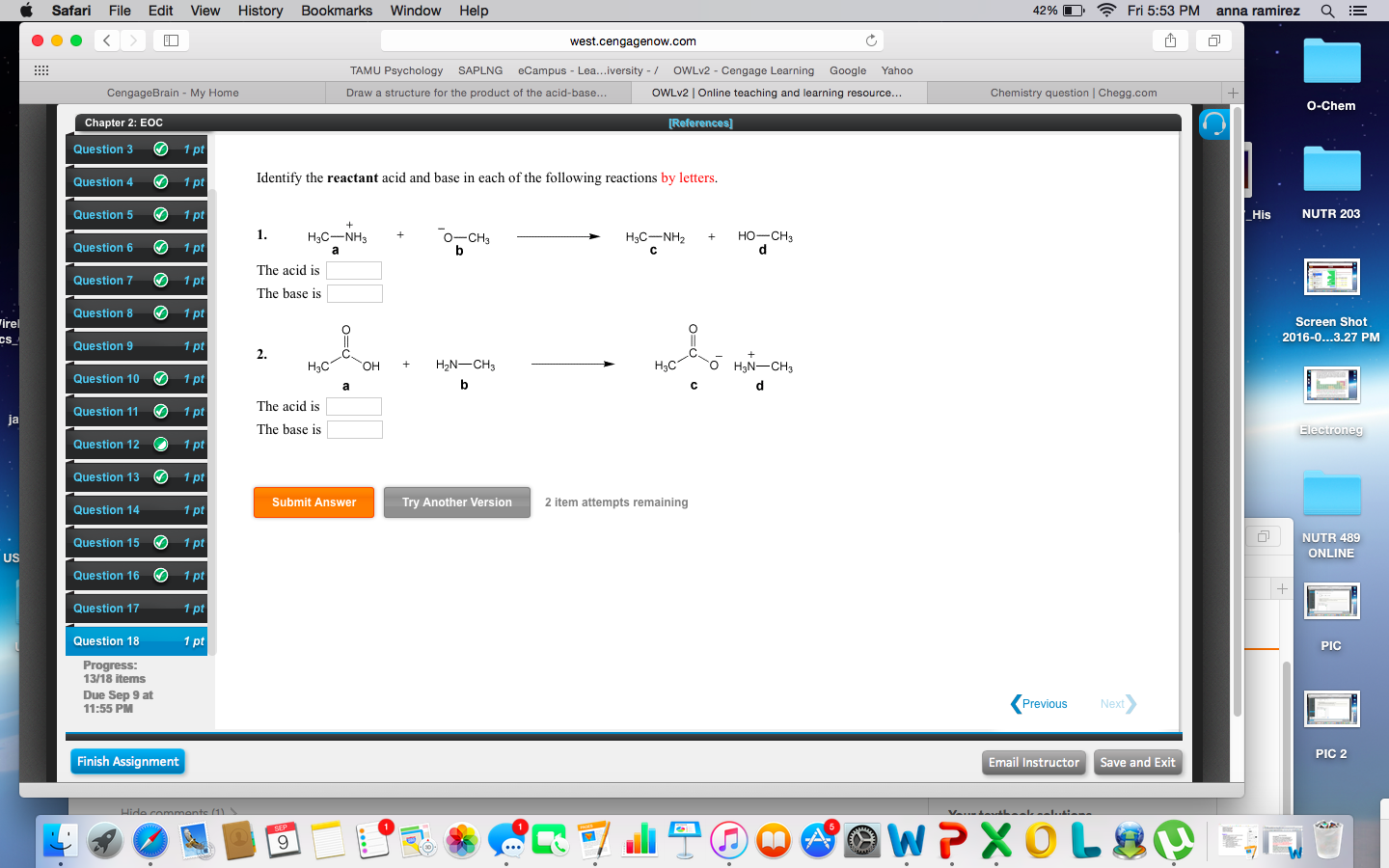 Solved Identify the reactant acid and base in each of the | Chegg.com
