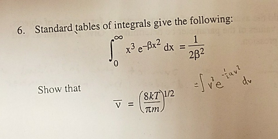 Solved Standard tables of integrals give the following: | Chegg.com