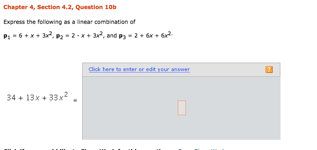 Solved Chapter 4, Section 4.2, Question 10b Express the | Chegg.com