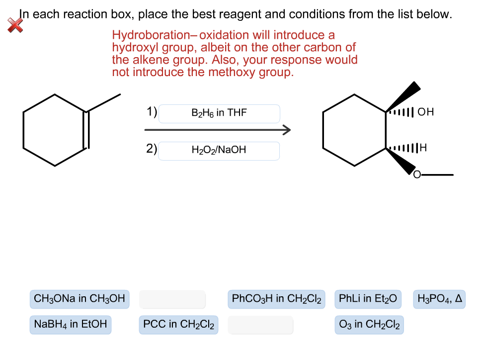 Solved n each reaction box, place the best reagent and | Chegg.com