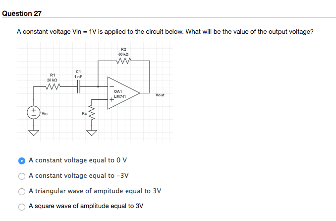 Solved A constant voltage Vin = 1V is applied to the circuit | Chegg.com