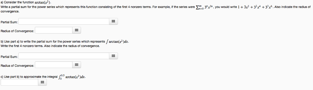 Solved a) Consider the function arctan(x2) Write a partial | Chegg.com