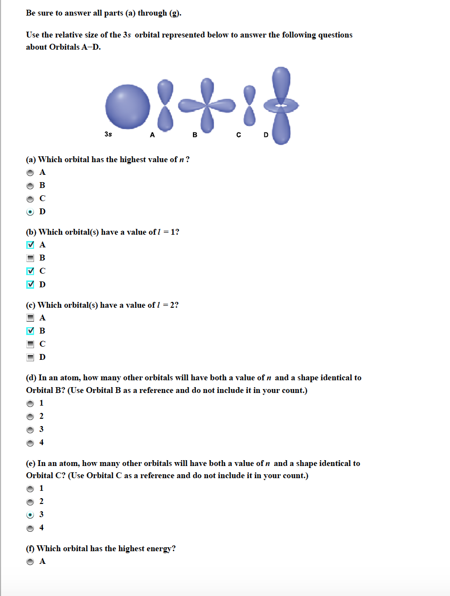 Solved Use the relative size of the 3s orbital represented | Chegg.com