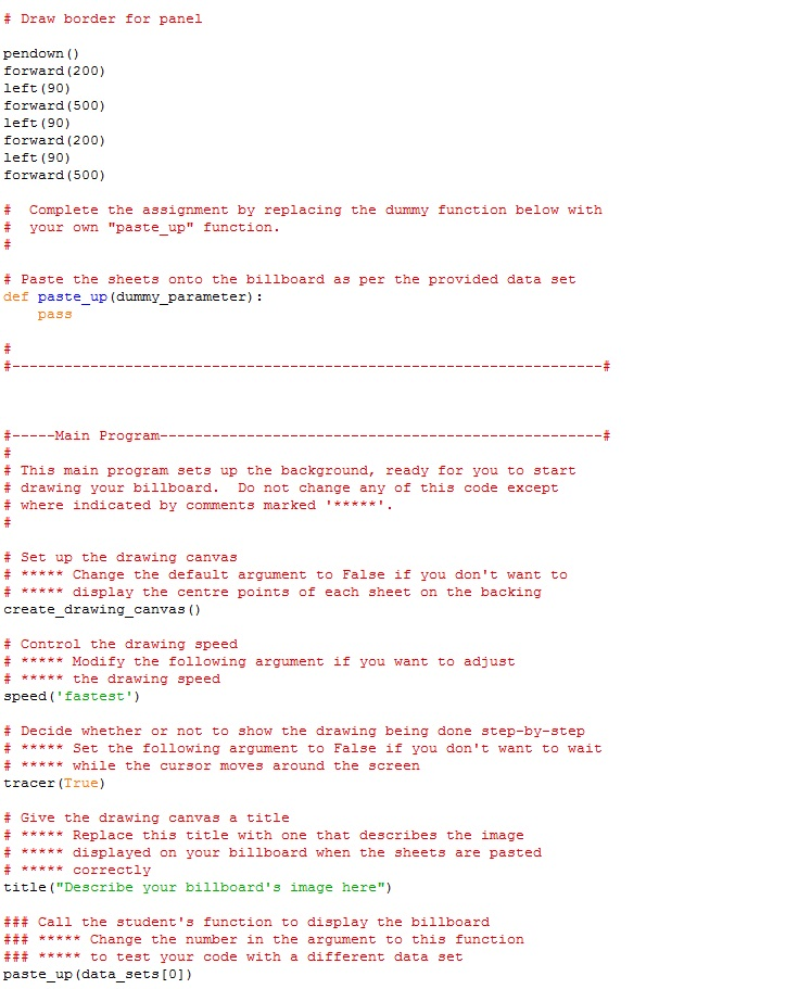 Solved QUESTION Extend the provided billboard.py Python | Chegg.com