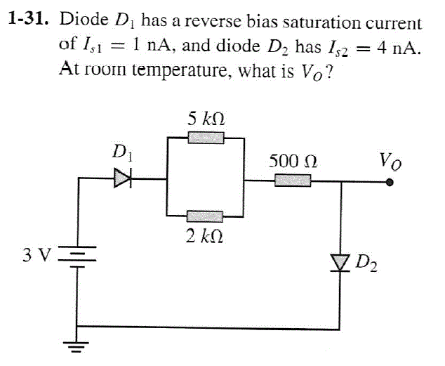 Solved Diode D1 has a reverse bias saturation current of Is1 | Chegg.com