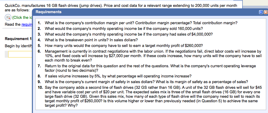 QuickCo. manufactures 16 GB flash drives Gump | Chegg.com