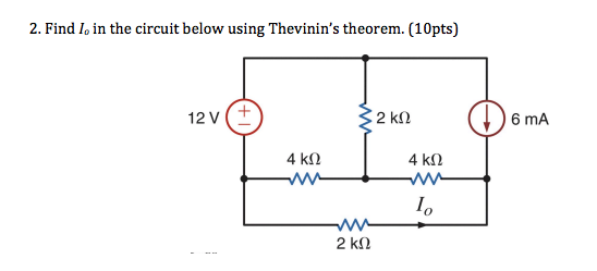 Solved 2. Find Io in the circuit below using Thevinin’s | Chegg.com