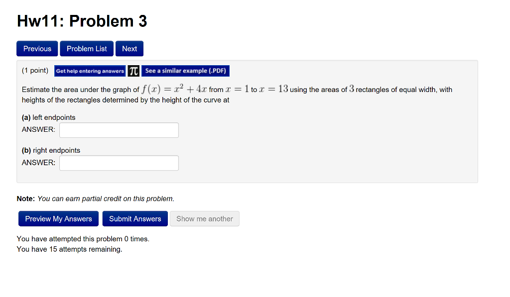 Solved Hw11: Problem 3 PreviousProblem ListNext 1 point) Get | Chegg.com