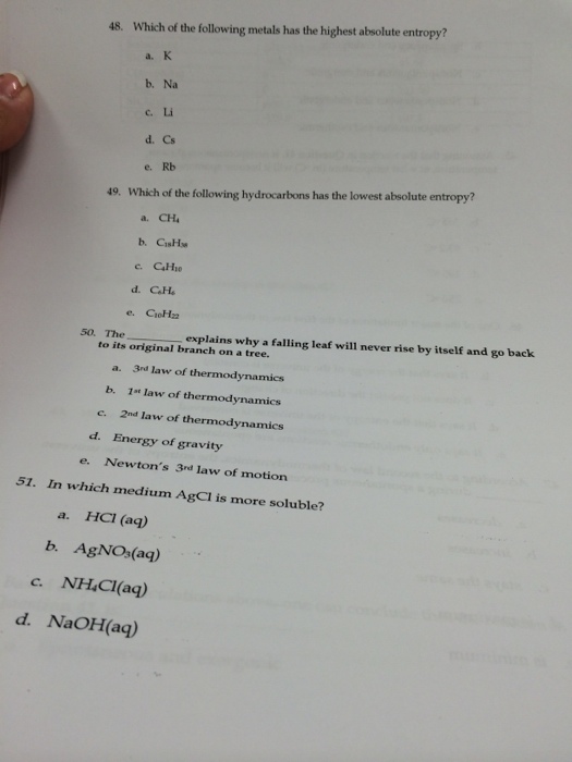 Solved Which of the following metals has the highest | Chegg.com