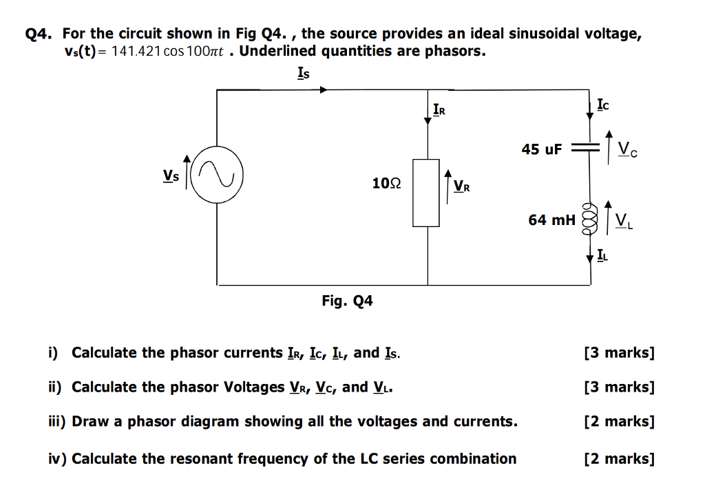 Solved Q4. For the circuit shown in Fig Q4. , the source | Chegg.com