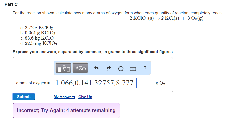 Solved For the reaction shown, calculate how many grams of | Chegg.com