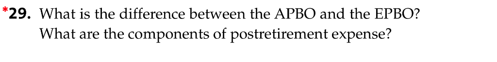 Solved 29. What is the difference between the APBO and the | Chegg.com